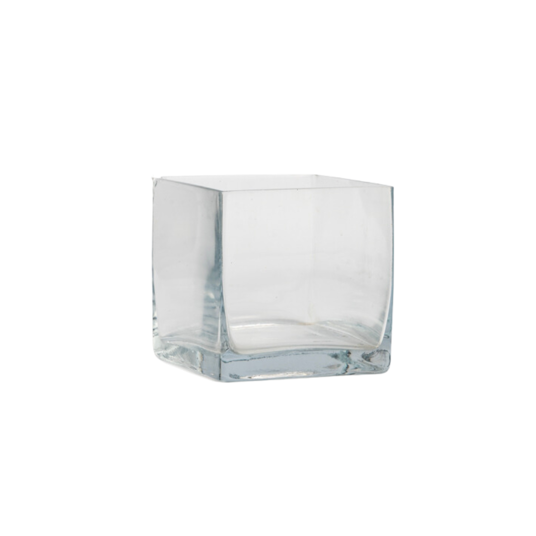 Vase - Glass Short Square - Dobsons Marquee & Party Hire